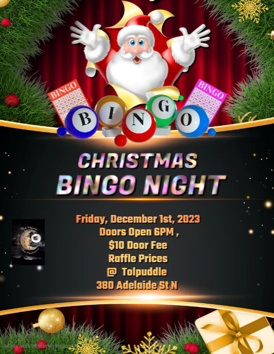 Christmas Bingo Night Party Flyer Design | PosterMyWall