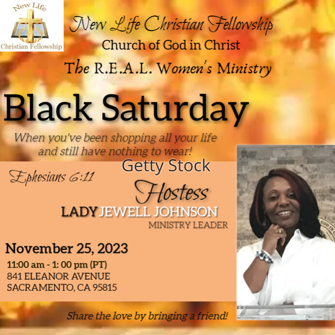 NLCF Women's Fellowship - Black Saturday Final | PosterMyWall