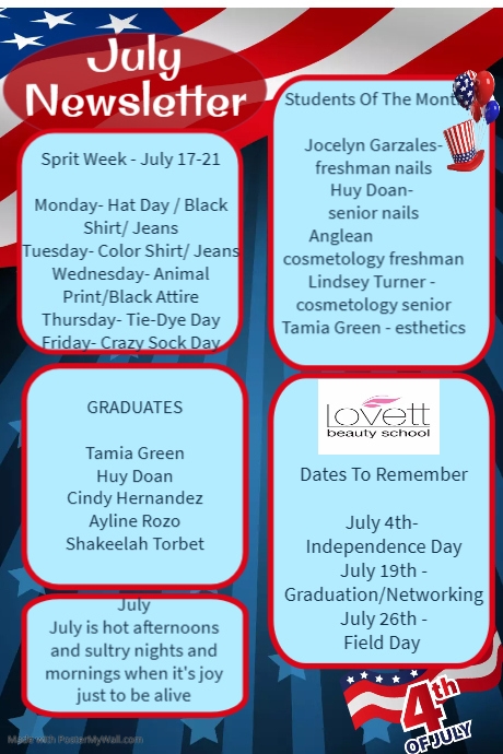July Newsletter, 4th of July | PosterMyWall