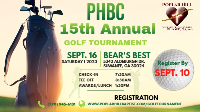 PHBC Golf Tournament 2023 | PosterMyWall