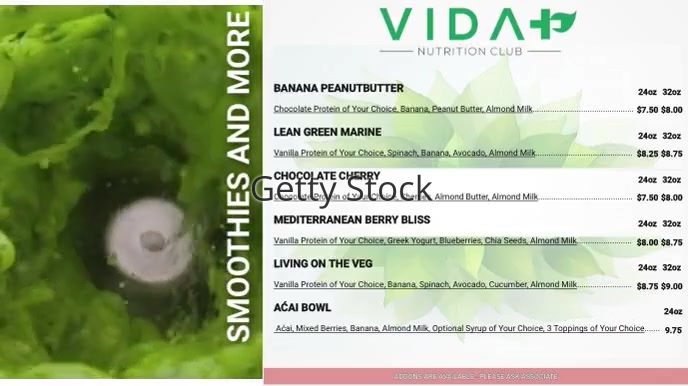 Smoothie Digital display menu | PosterMyWall