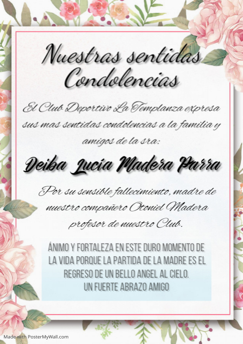 Copia de Condolence flyer | PosterMyWall