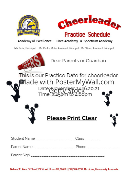 Cheerleaders Schedule (1) | PosterMyWall