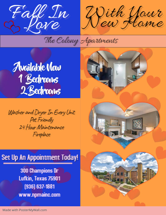 Valentines Apartment Leasing Flyer | PosterMyWall