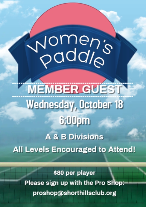 10-18-23-Women's_Paddle_Member_Guest (2) | PosterMyWall