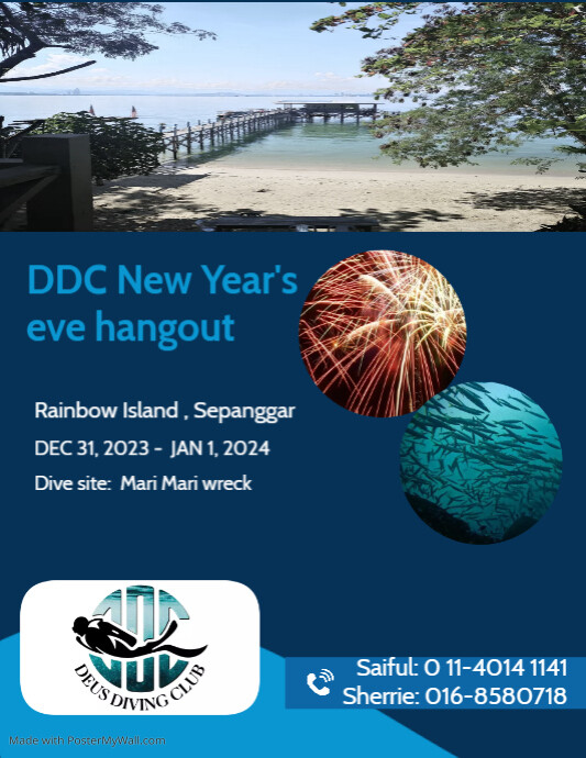 scuba diving flyer advertising light blue and | PosterMyWall