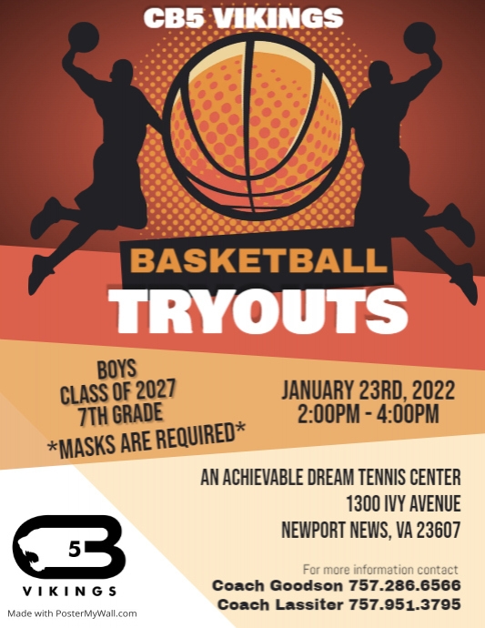 Copy of Basketball Tryouts Poster Flyer Template | PosterMyWall