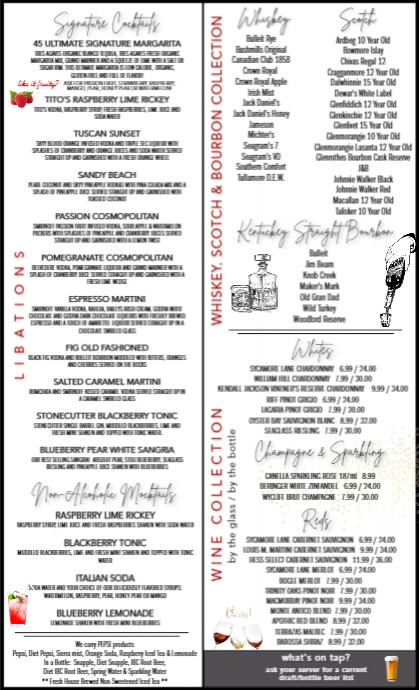 Spring Drink Menu 2022 | PosterMyWall