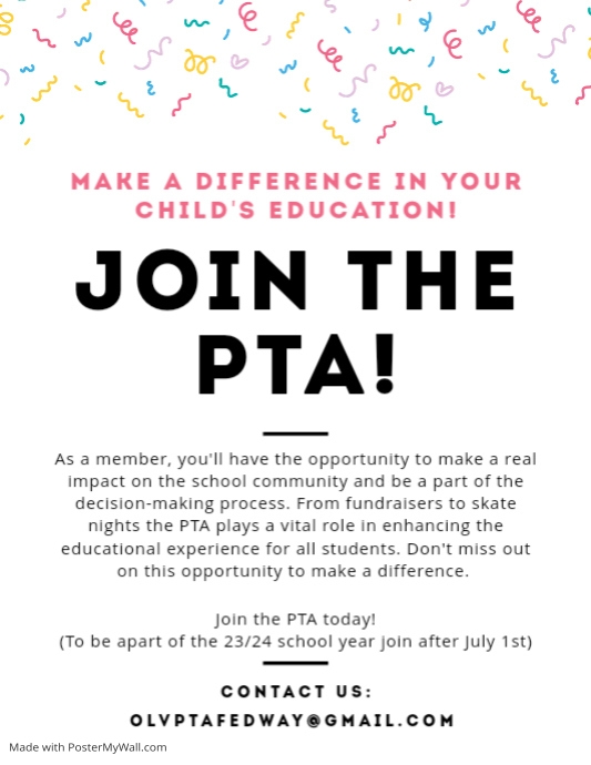 PTA Parent Teacher Association Flyer Light | PosterMyWall
