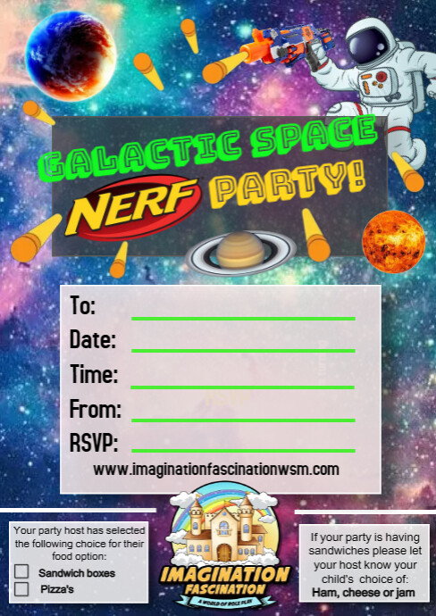 Nerf Birthday Invitation for print | PosterMyWall