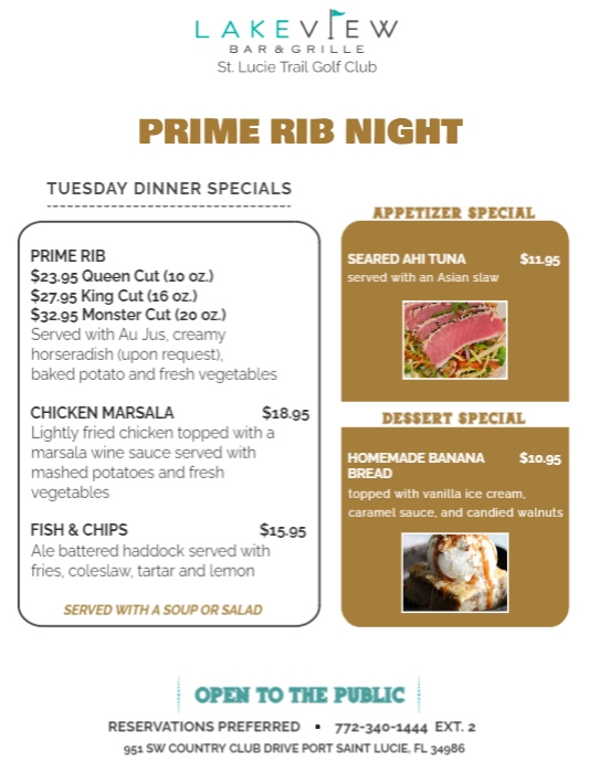 8-8-23 - Prime Rib Tues | PosterMyWall