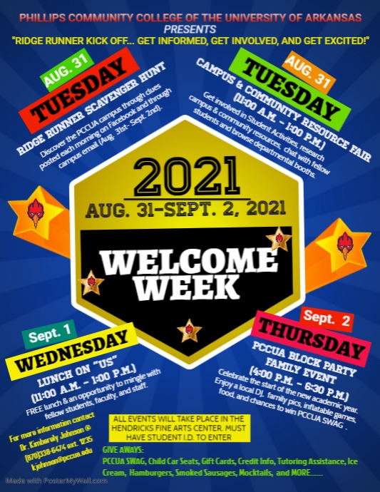 Welcome Week Fall 2021 | PosterMyWall