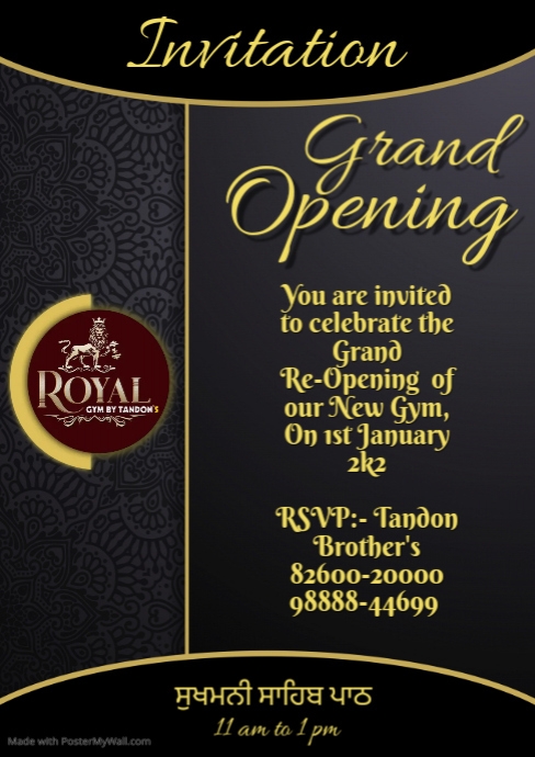 Copy of invitation grand opening restaurant menu card | PosterMyWall