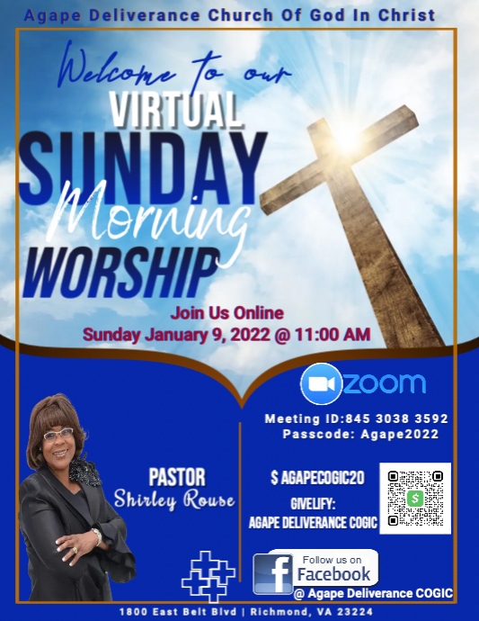 Virtual worship Service | PosterMyWall