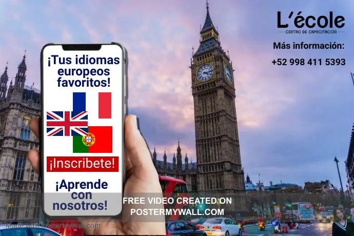 Copy of Copia de Learn a Language App Template | PosterMyWall