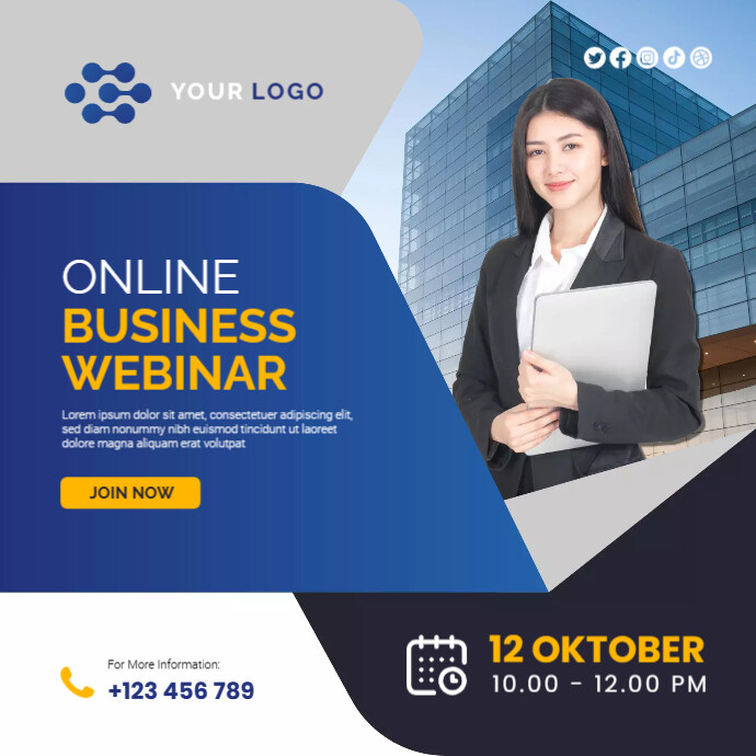 Copy of Online Business Webinar Poster Template | PosterMyWall