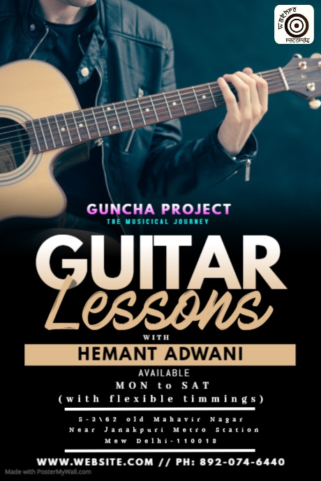Copy of Copy of Guitar Lessons Poster | PosterMyWall
