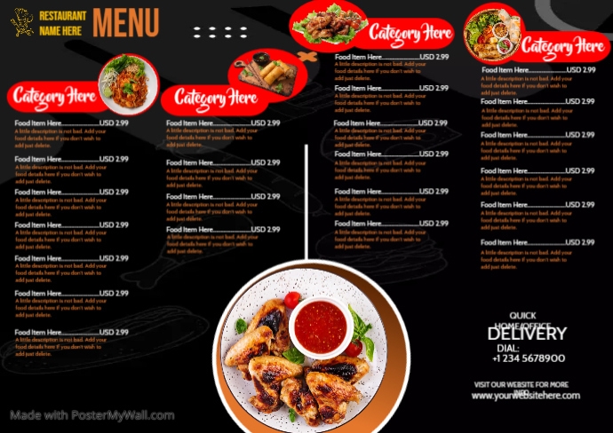 restaurant menu poster | PosterMyWall