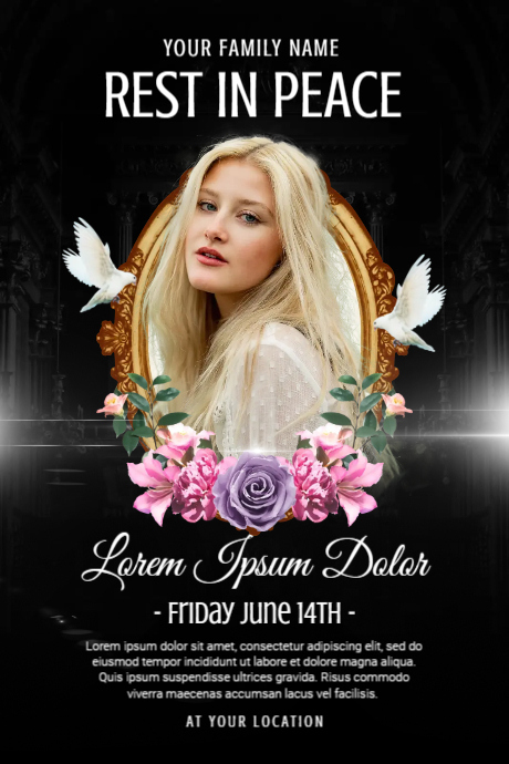 Funeral Day Flyer or Poster Template | PosterMyWall