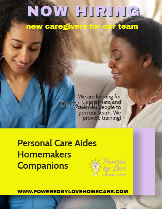 caregiver hiring poster flyer template | PosterMyWall