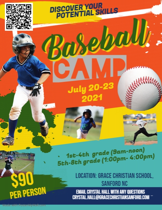 Copy of Baseball Camp Flyer Poster | PosterMyWall