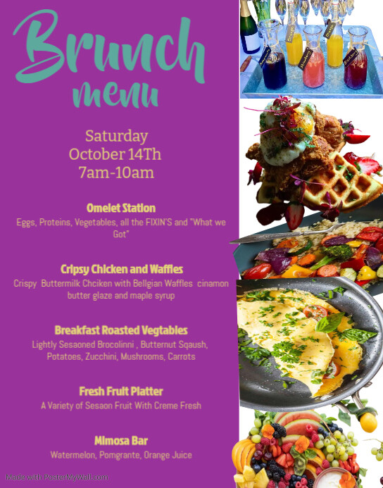 Brunch Menu Saturday | PosterMyWall