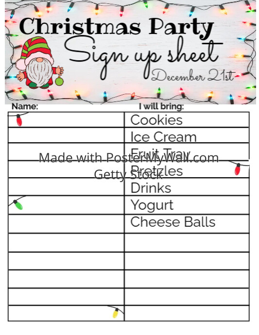 holiday party sign up flyer poster event | PosterMyWall