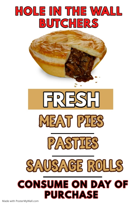 Fresh Meat Pies Poster | PosterMyWall