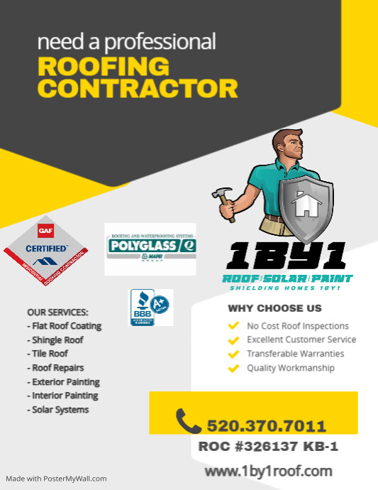 Copy of Roofing Contractor Flyer Poster | PosterMyWall