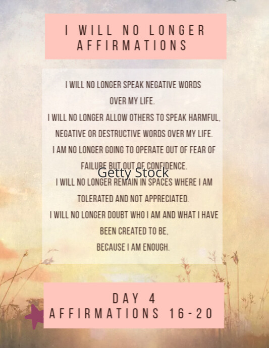 100 Affirmation Day 4 | PosterMyWall