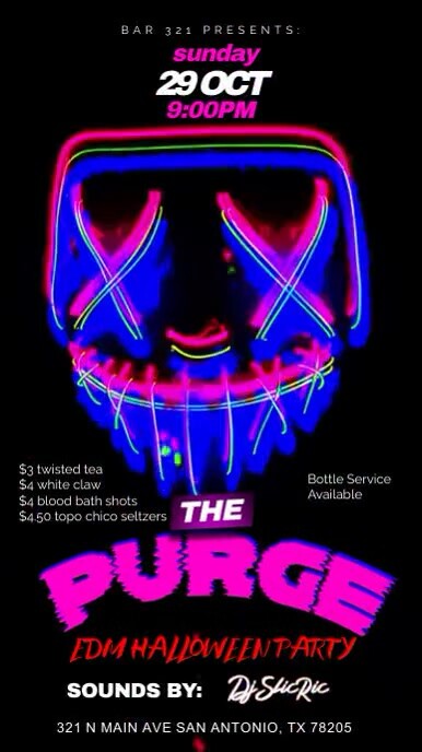 purge night halloween party | PosterMyWall