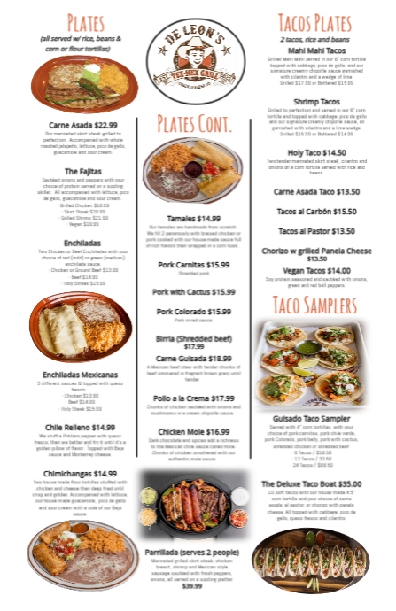 Tex-Mex menu back screens (1) | PosterMyWall