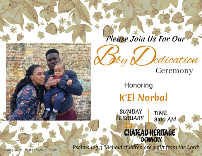 baby dedication ceremony invitation flyer | PosterMyWall