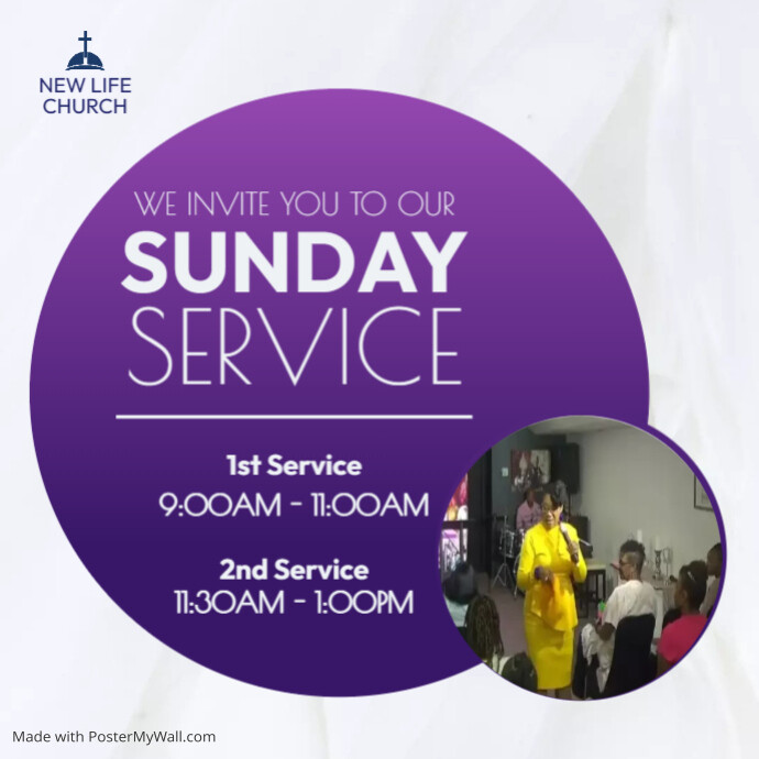 Church Sunday Service invitation flyer | PosterMyWall