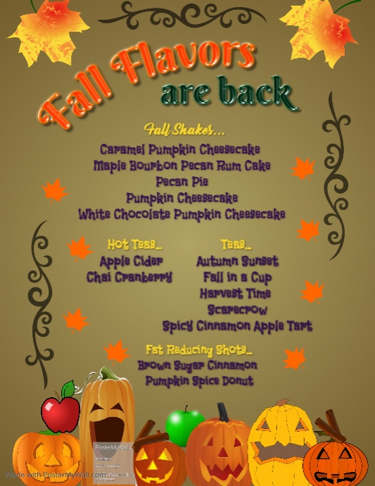 Copy of Copy of Fall Restaurant Poster Template | PosterMyWall