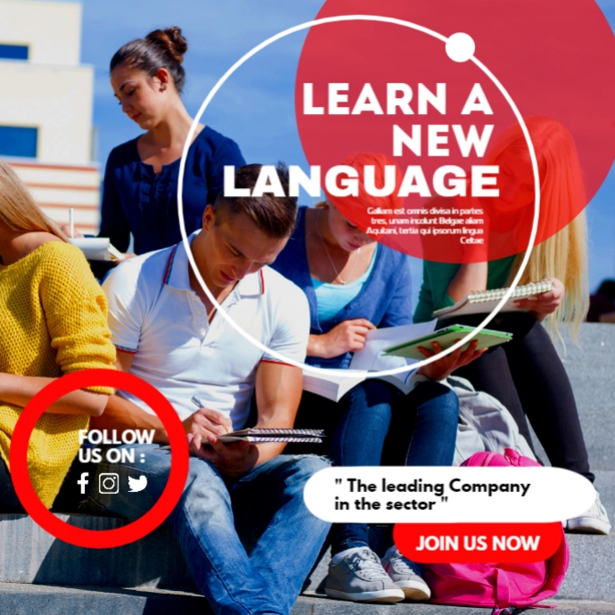 Copy of Copy of learn a new language flyer design template | PosterMyWall