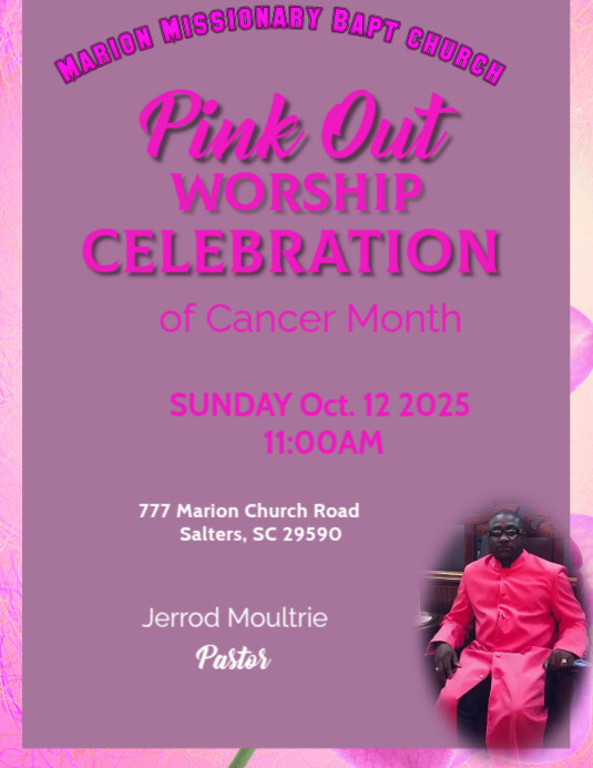 Copy of Pink out church service | PosterMyWall