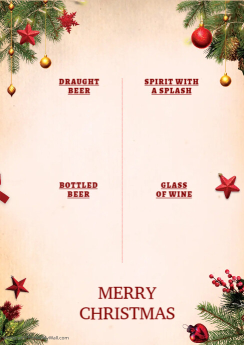 Restaurant Christmas Menu Template | PosterMyWall