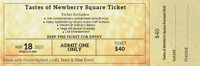 Gold Printable Raffle Ticket Design Template | PosterMyWall