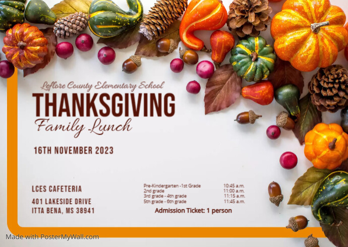Thanksgiving Dinner Postcard Template | PosterMyWall