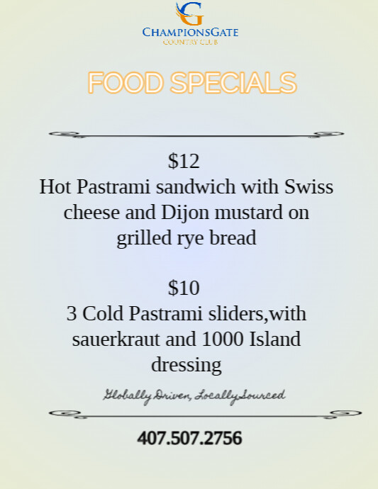 Golf Grill Specials (1) | PosterMyWall