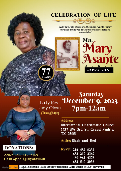 Funeral Poster Design Template (1) | PosterMyWall