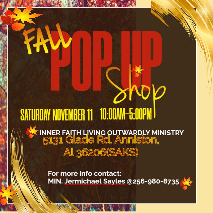 Fall Pop Up Shop | PosterMyWall