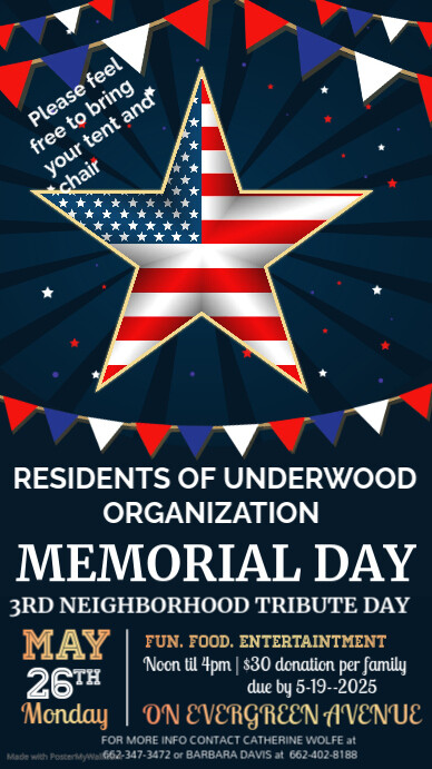 Memorial Day Flyer, federal holiday | PosterMyWall