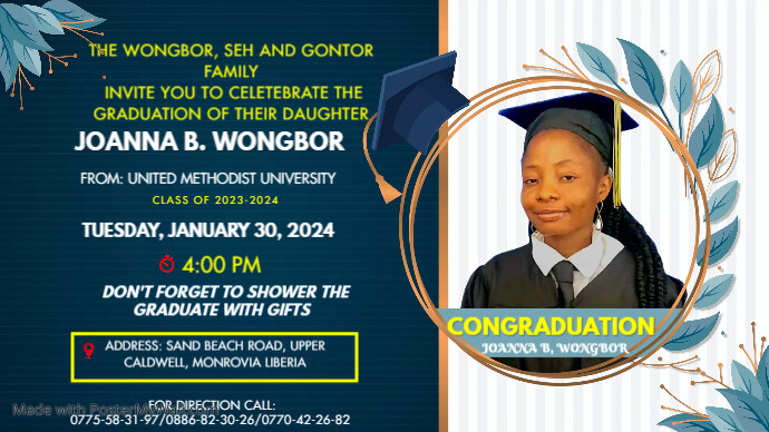 Online Grad Party Invitation Digital Display | PosterMyWall