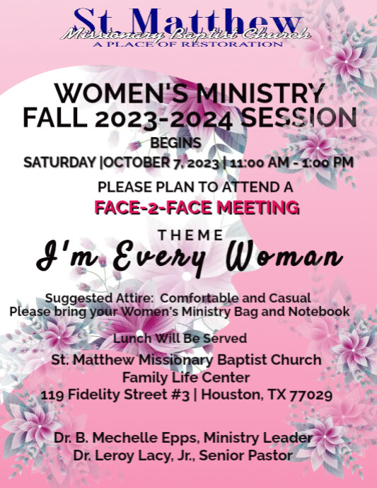 WOMEN'S MINISTRY MEETING (1) | PosterMyWall