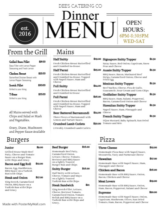 Copy of Menu | PosterMyWall