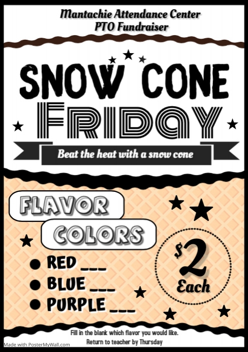 Snow Cone Fundraiser | PosterMyWall