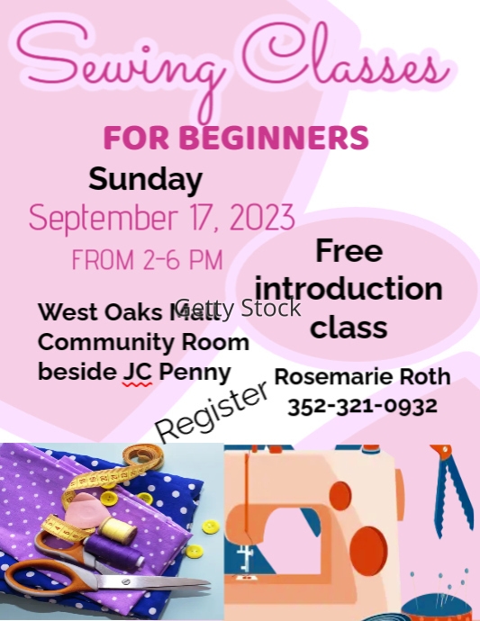 SEWING CLASSES | PosterMyWall