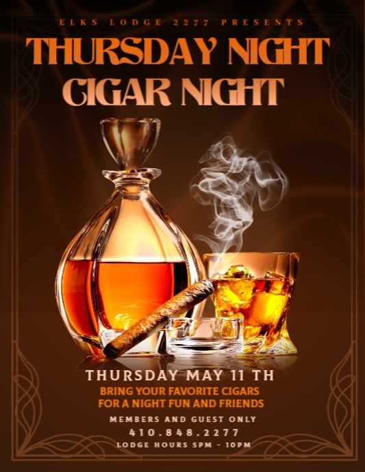 CIGAR & WHISKEY Flyer Template | PosterMyWall